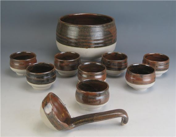 Colin Pearson | A Colin Pearson Studio Pottery Punch Bowl with ladle ...