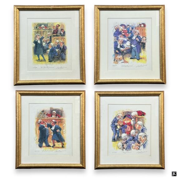 Barry Leighton-Jones | Whimsical courtroom scenes | MutualArt