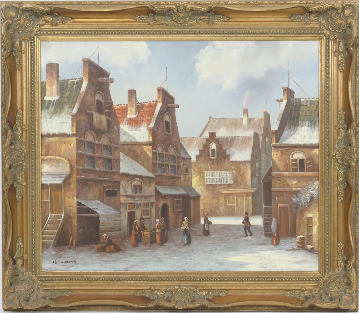 G. Schroter | Old Flemish street scene | MutualArt