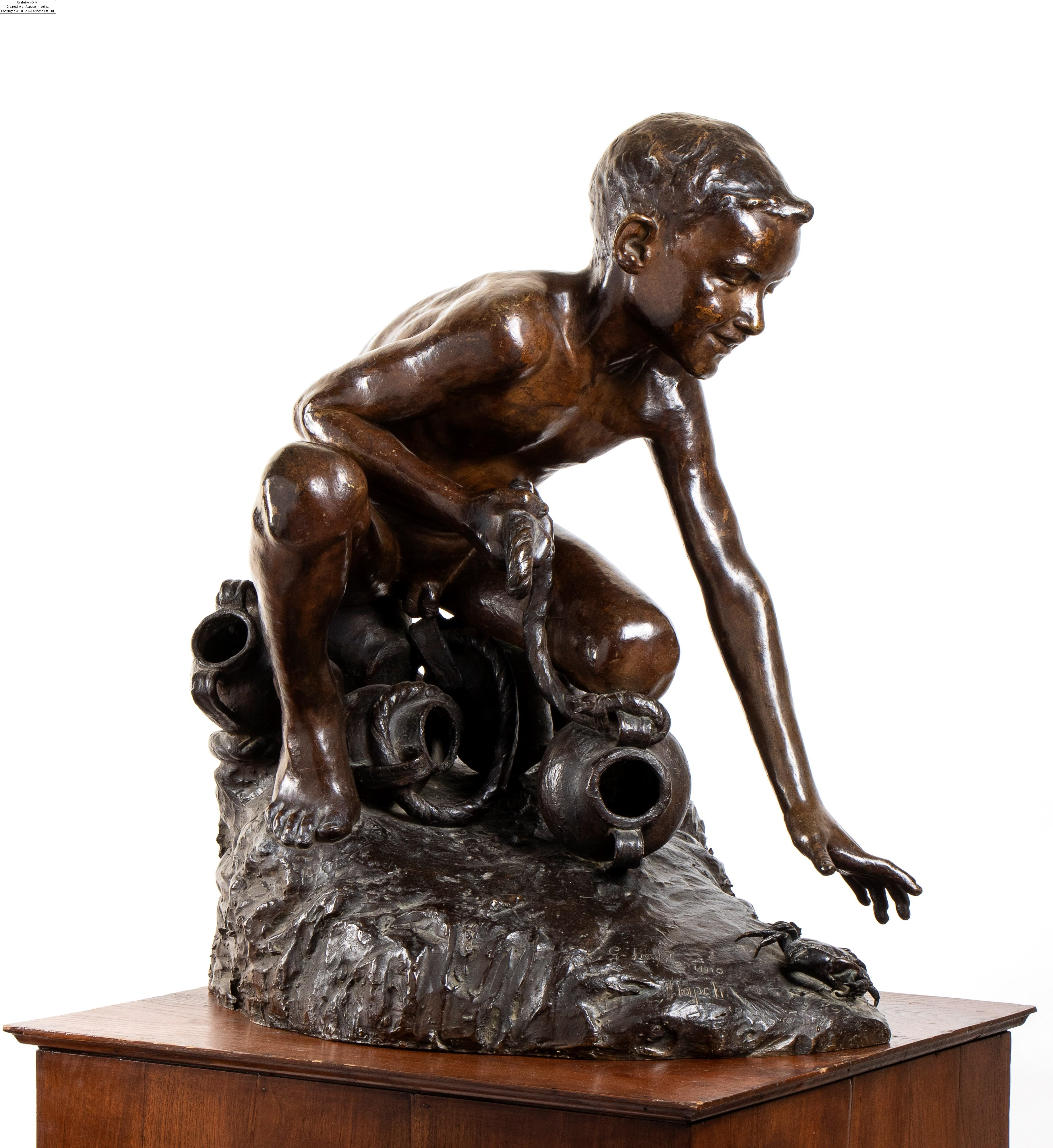 Giovanni De Martino | Young boy fishing crabs | MutualArt