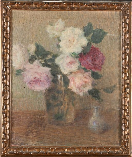 Ernest Laurent | Roses in a vase | MutualArt