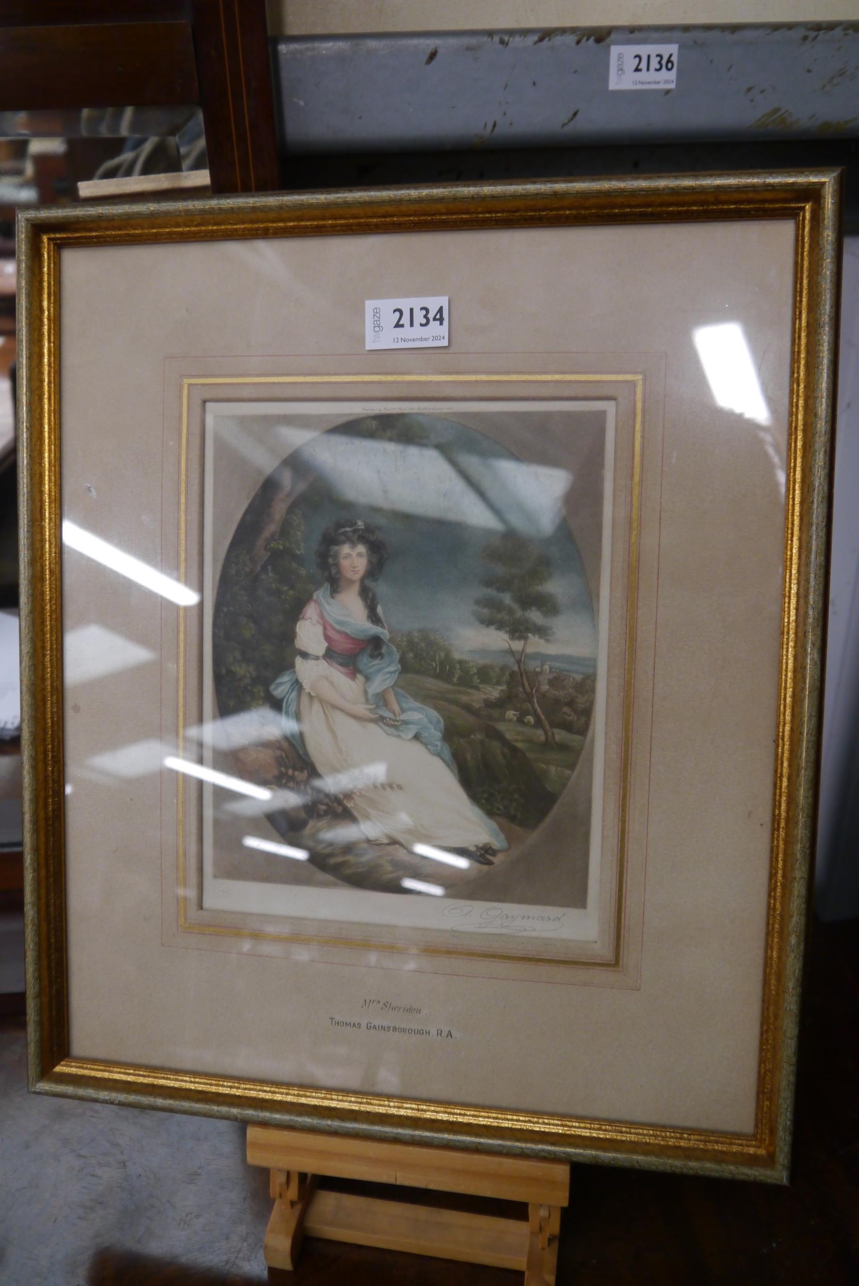 Thomas Gainsborough | A Gilt framed print Mrs Sheridon Thomas ...