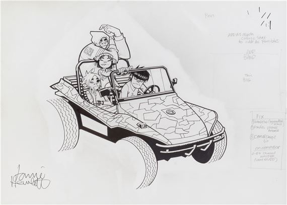 Jamie Hewlett | Gorillaz Debut Album Cover Artwork, Parlophone, circa ...