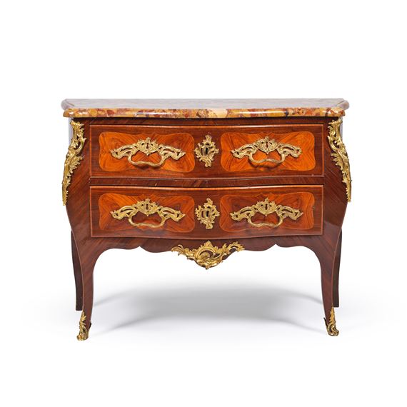 Nicolas Petit | A Louis XV tulipwood and amaranth parquetry commode by ...