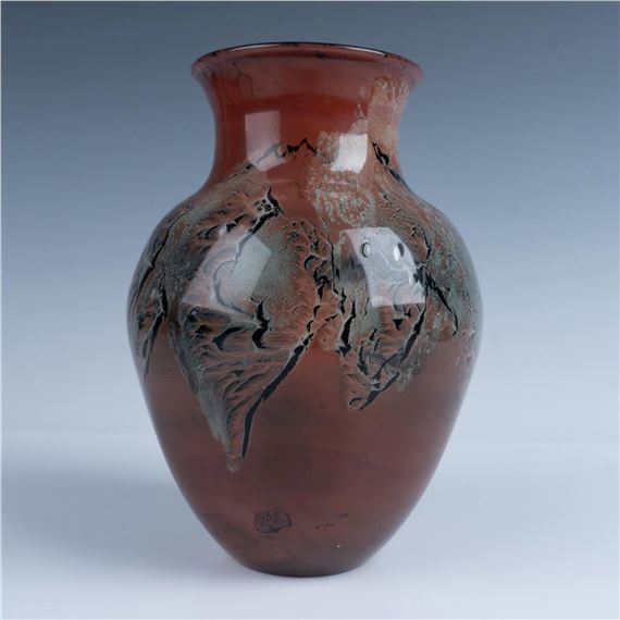 Josh Simpson | Josh Simpson Art Glass Vase, Red New Mexico Glass (1996 ...