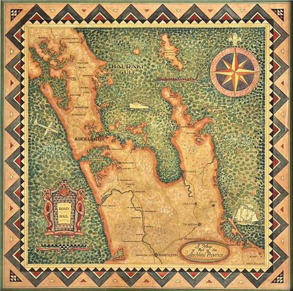 Charles Tole | A Map of Auckland Province (1945) | MutualArt