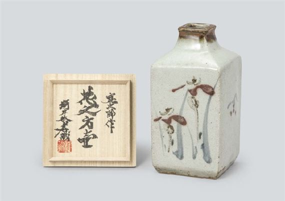 Kanjiro Kawai | Square jar with design of flower | MutualArt