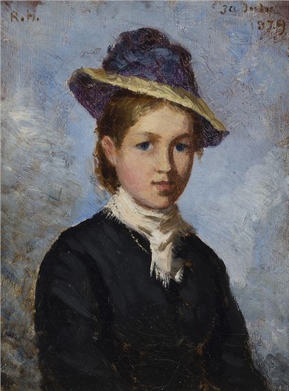 Robert Harris | Portrait of a Young Girl (1879) | MutualArt