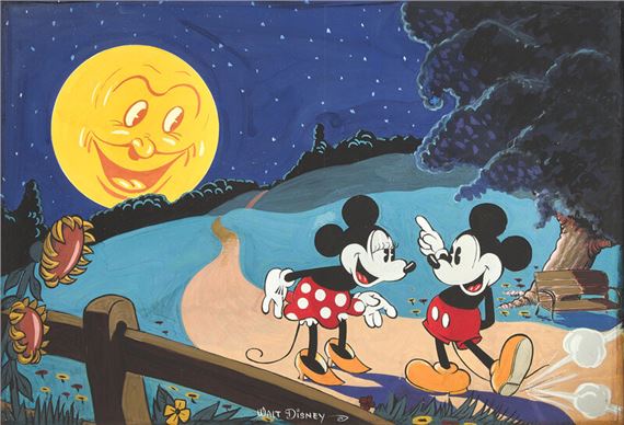 Walt Disney | Mickey and Minnie Walking in the Moonlight (Circa 1932 ...