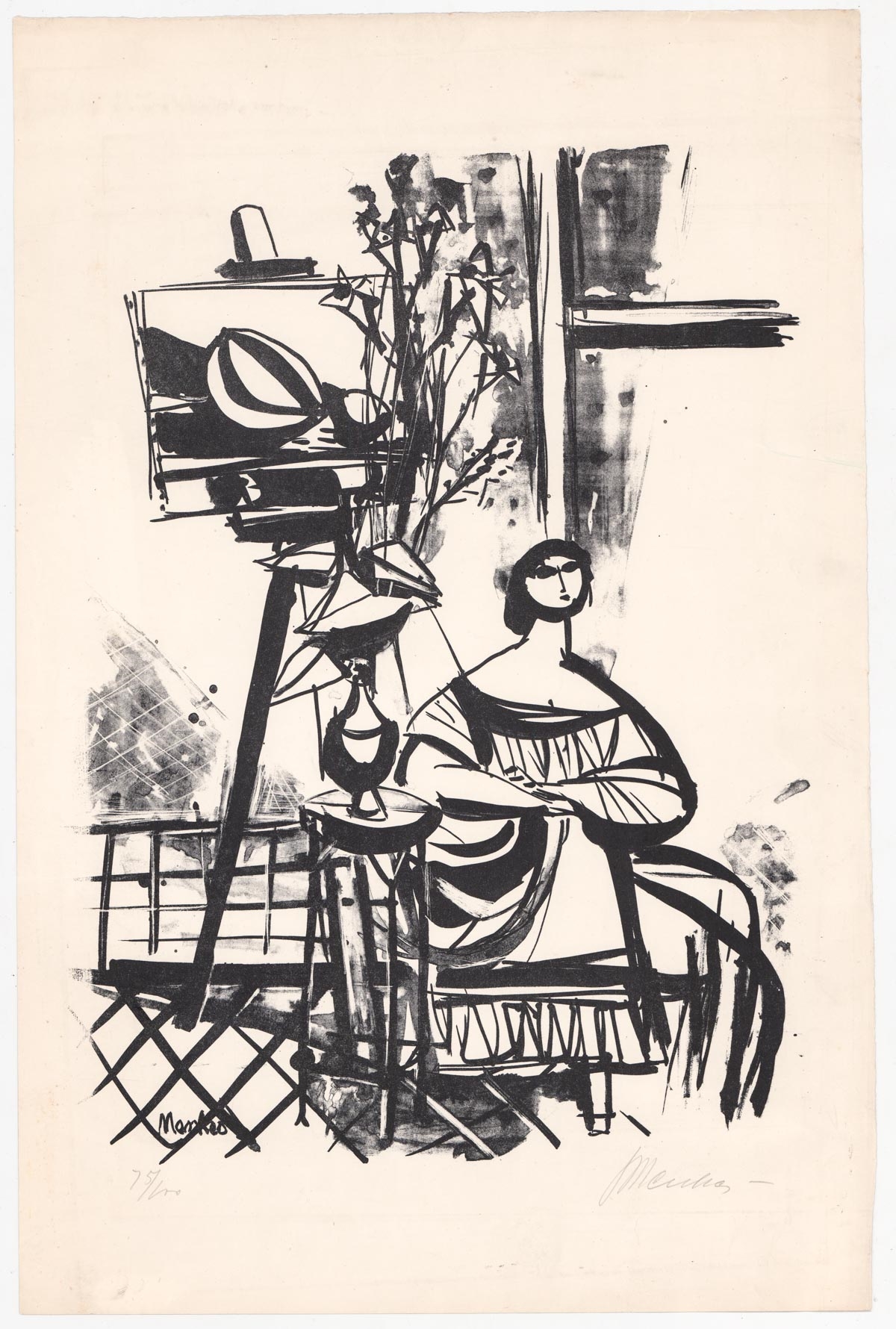 Sigmund Joseph Menkes | Sigmund Menkes Litho SIGNED #75/100 [Abstract ...