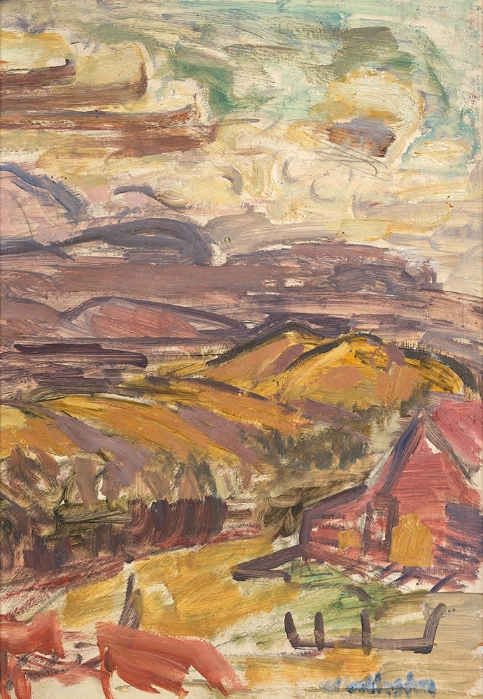 Mountford Tosswill Woollaston | Greymouth Looking Back to Hills c.1955 ...