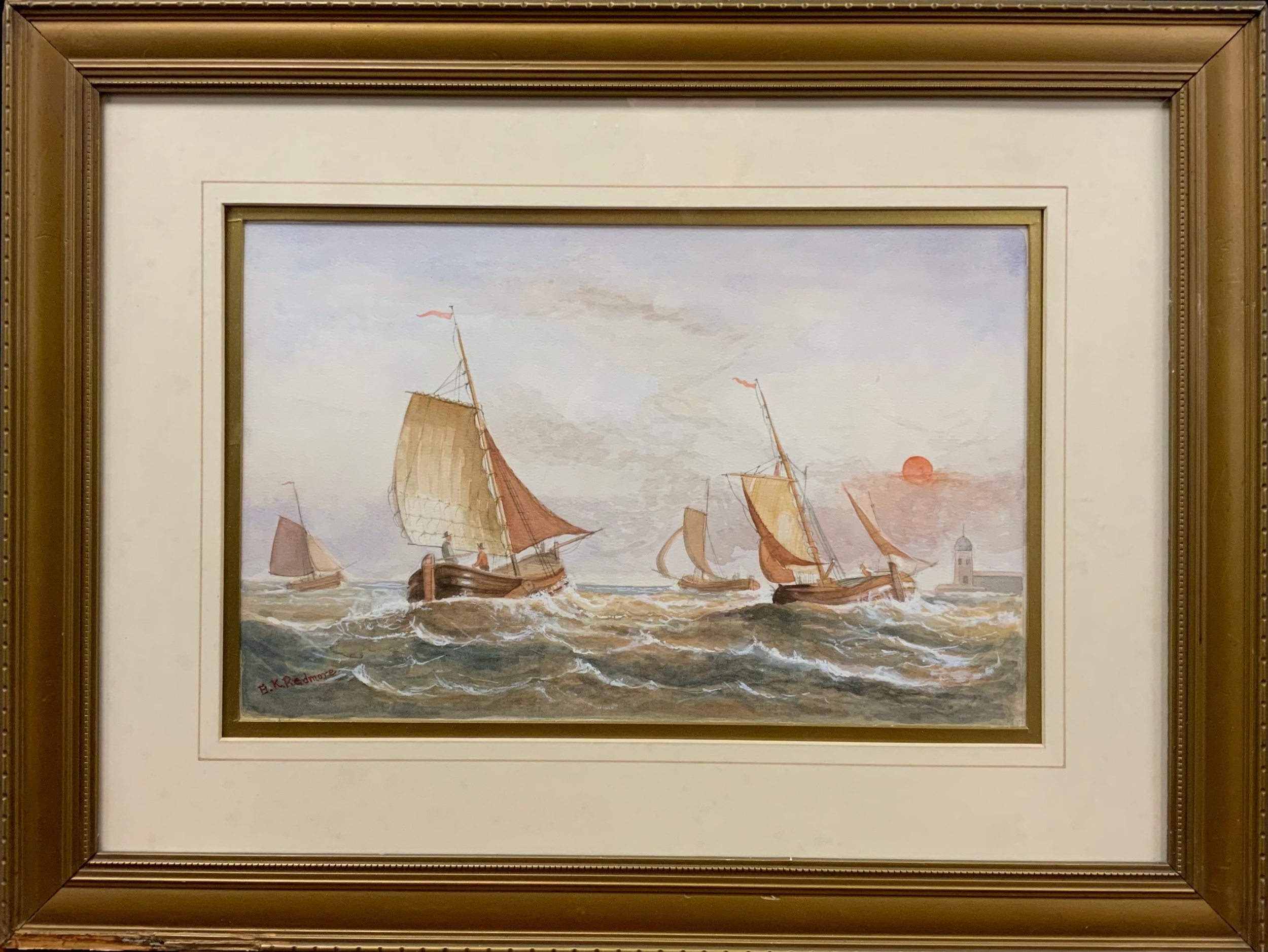 Edward King Redmore | E.K. Redmore Boats at Sunset | MutualArt