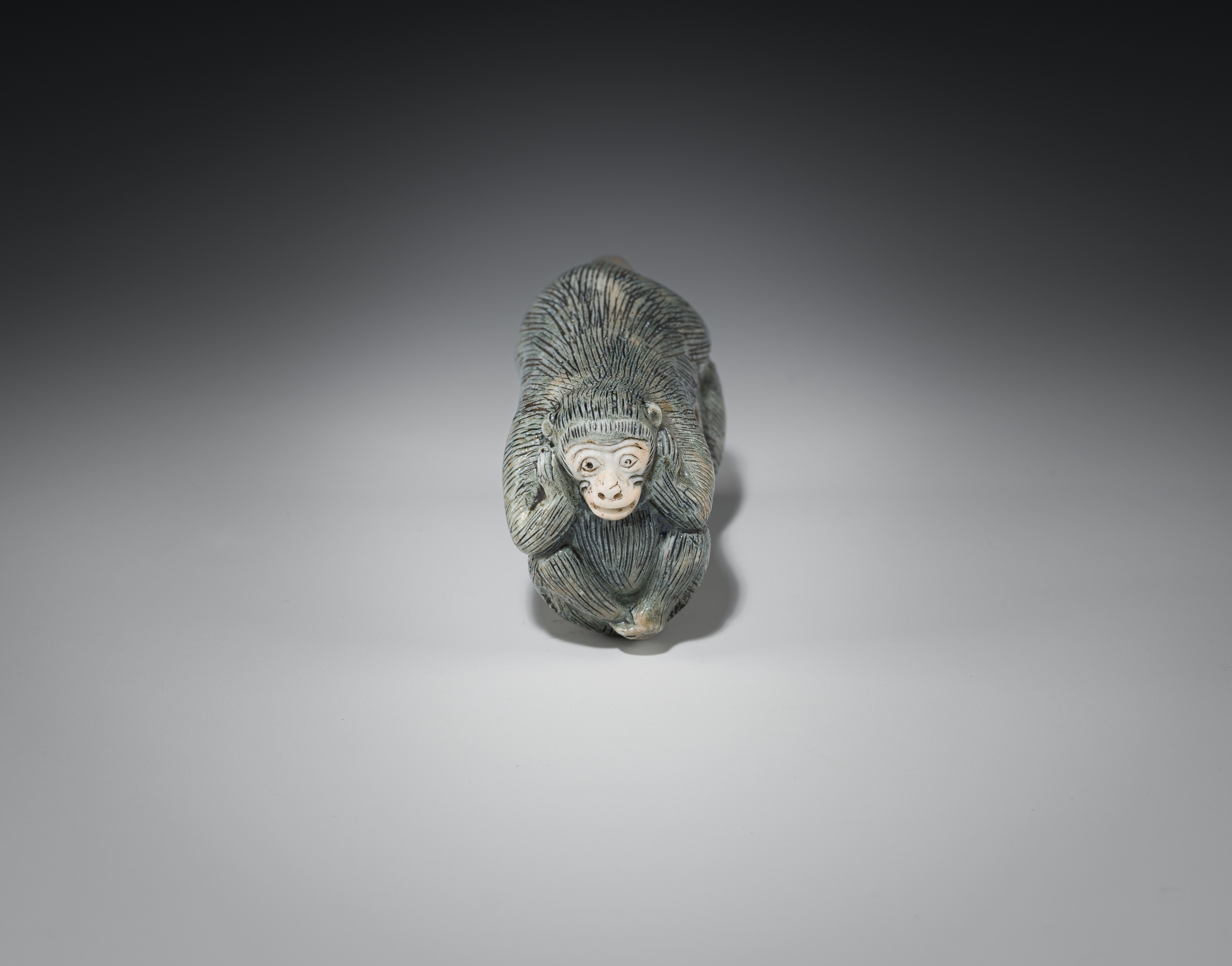 Japanese School, 19th Century | A LARGE PORCELAIN NETSUKE OF KIKAZARU ...