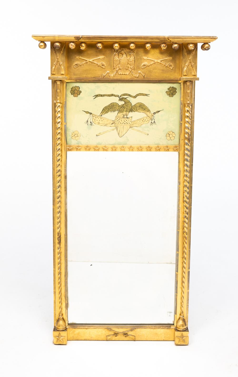 Granville | WONDERFUL GILT FEDERAL MIRROR WITH MILITARY MOTIF (19th ...