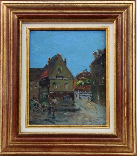 Régis Bernard | REGIS, BERNARD 20th century Street with town houses and ...