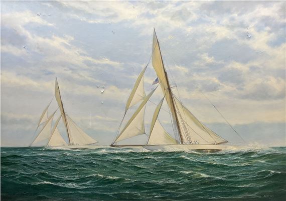 Brian Mays | Defender Defeats Valkyrie III 1895 (1895) | MutualArt