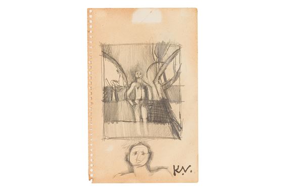 Keith Vaughan | Woodland figure and head study (1949) | MutualArt