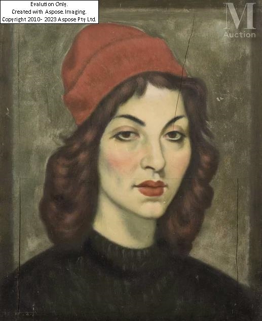 Jacob Markiel | Femme au bonnet rouge (1911) | MutualArt