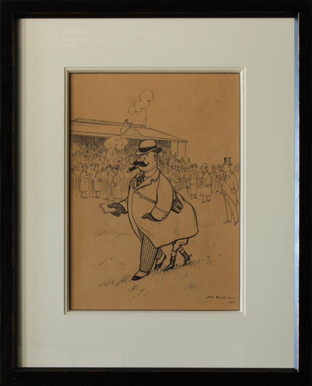 Henry Mayo Bateman | Plutocrat smuggling jockey at the races, signed ...