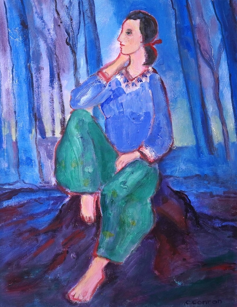 Caroline Conran | Study of a seated woman | MutualArt