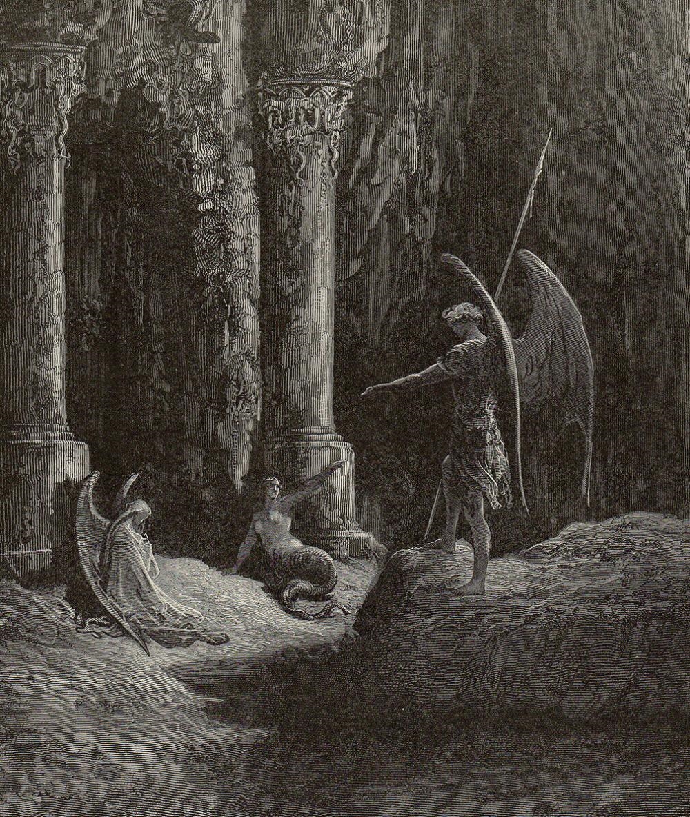 Gustave Doré | Satan confronting Sin and Death at the gates of Hell ...