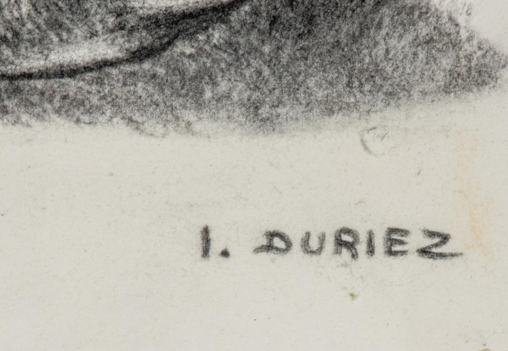 Irénée Duriez | charcoal Sitting nude | MutualArt