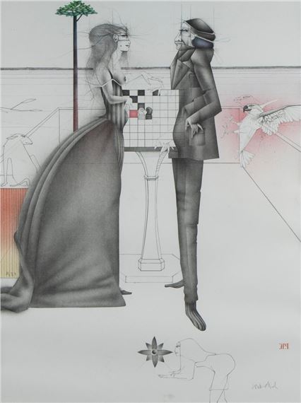 Paul Wunderlich | colour lithograph ‘Rochade’ | MutualArt