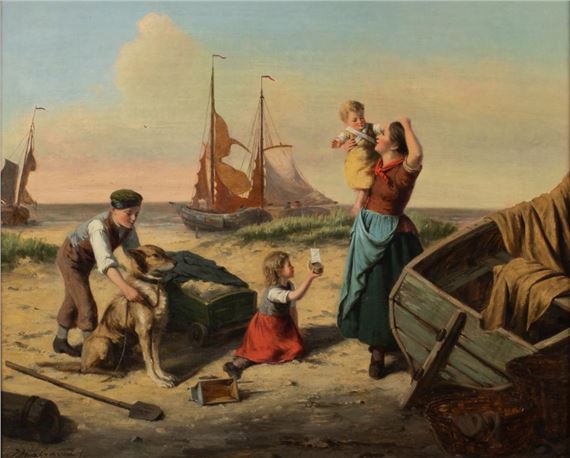 Jean Walraevens | Family On The Beach | MutualArt