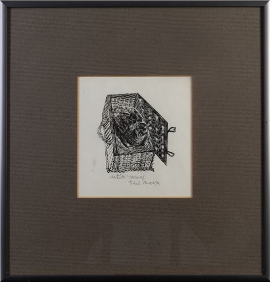 Enid Marx | Cat in a Wicker Basket (1936) | MutualArt