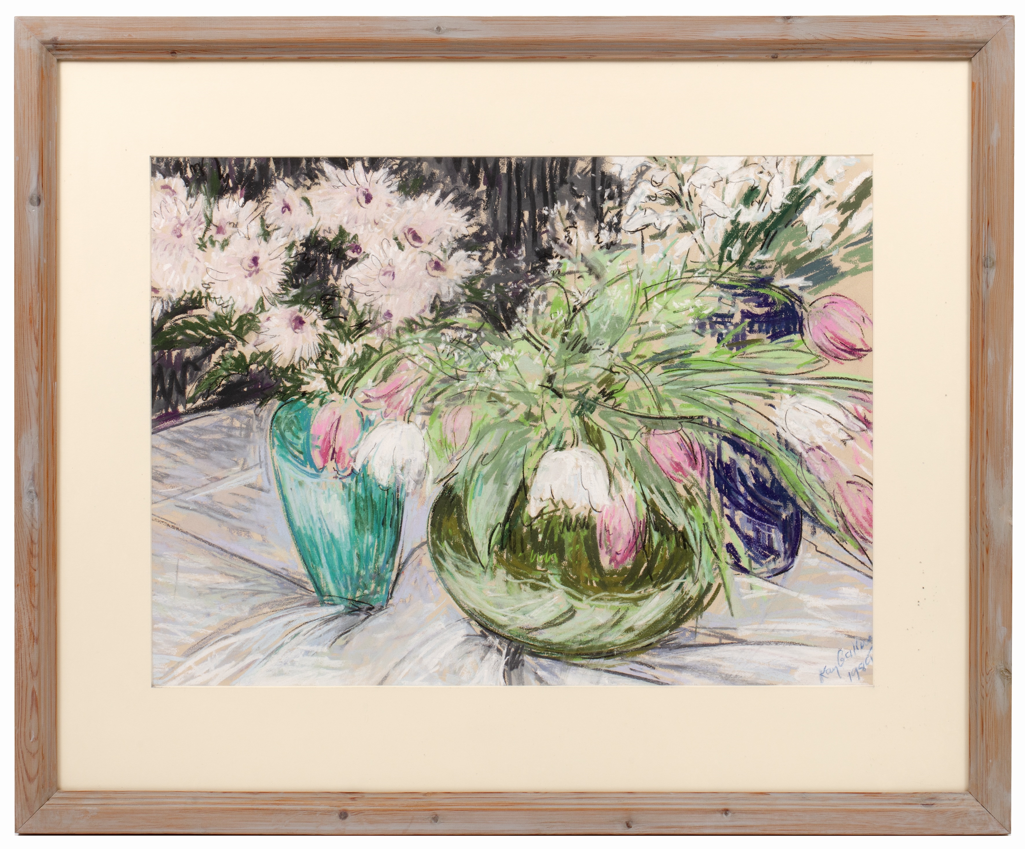 Kay Gallwey | Pink Tulips in Glass Vase (1989) | MutualArt