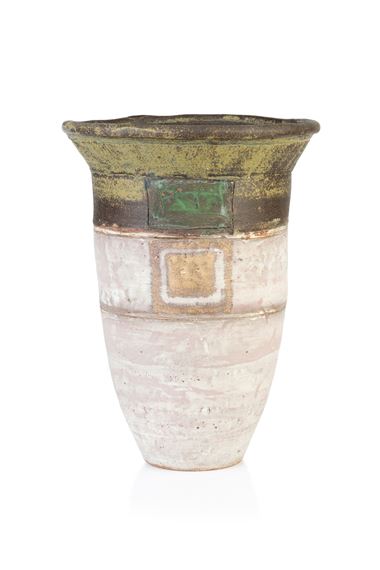 Robin Welch | Banded vase with flaring rim | MutualArt