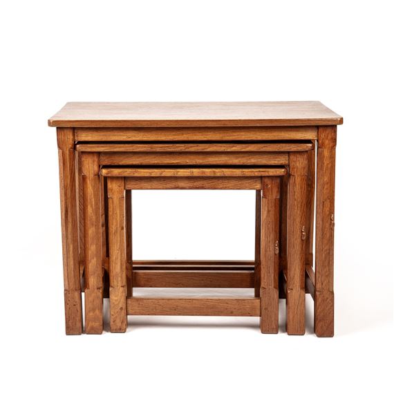 Robert Thompson | Mouseman nest of three tables (Circa 1960s) | MutualArt