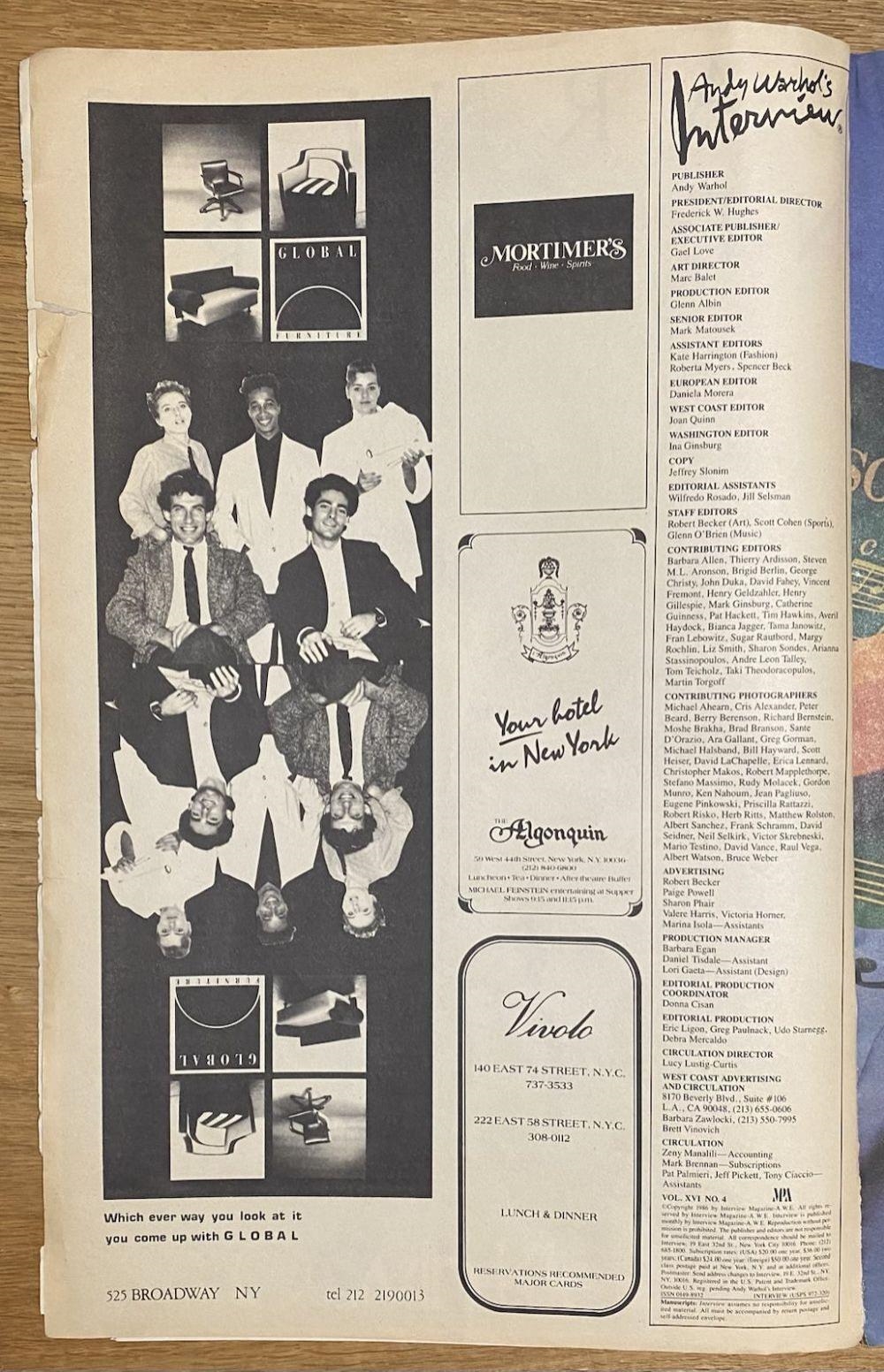 Andy Warhol | Andy Warhol's Interview Magazine Vol XVI No 4 (1986) | MutualArt