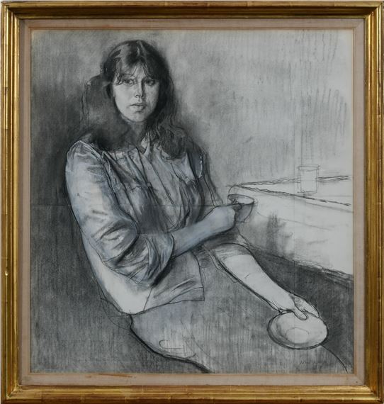 John Stanton Ward | Stephanie holding a cup and saucer (1978) | MutualArt