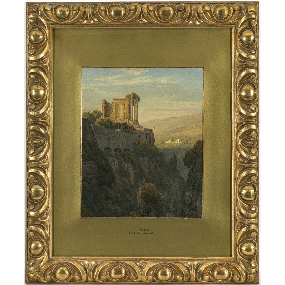 Oswald Achenbach | Oswald Achenbach - Tivoli - View of the Temple of ...