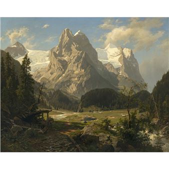 August Wilhelm Leu | Glacier in a Fjord (1871) | MutualArt