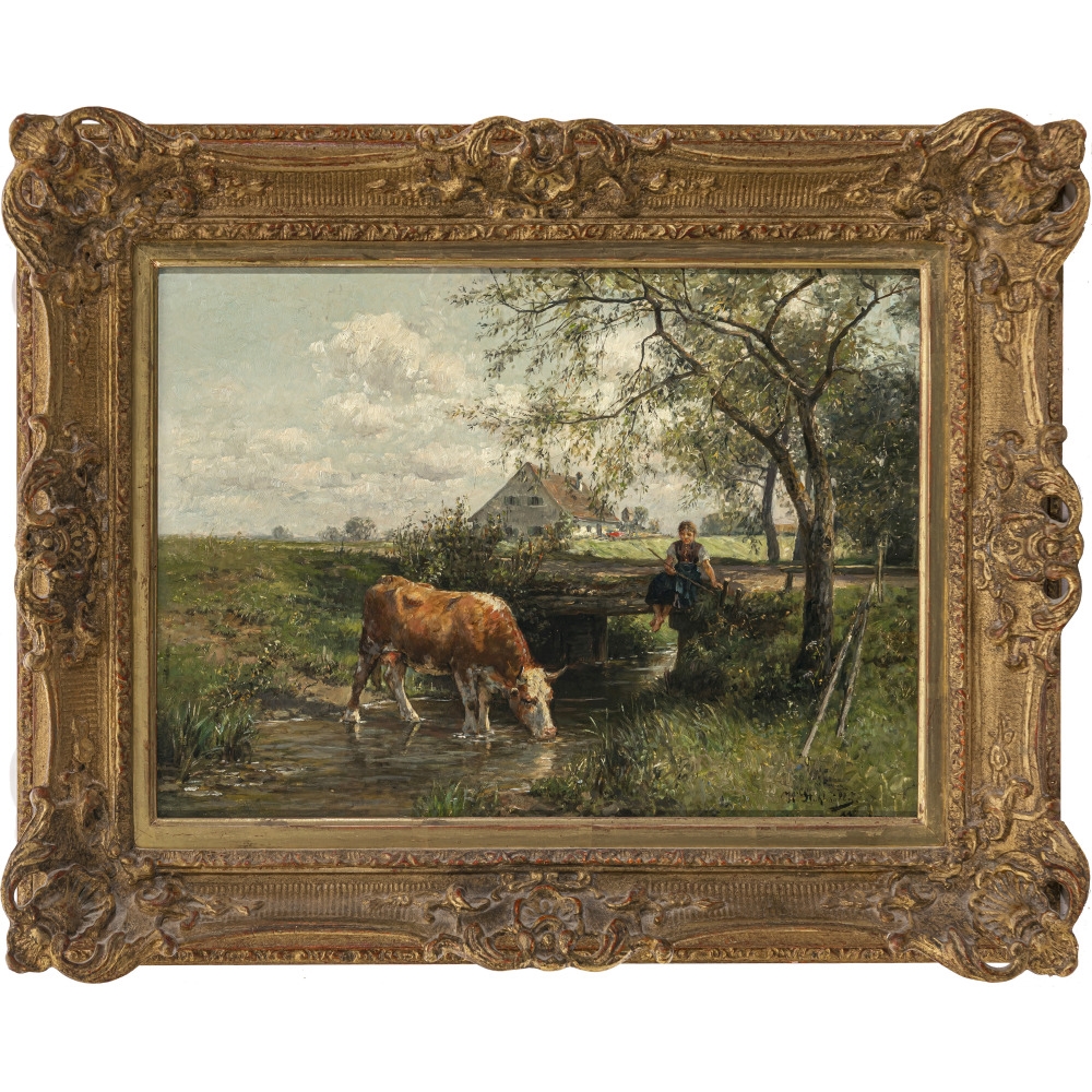 Karl Stuhlmüller | The favourite cow (1859) | MutualArt