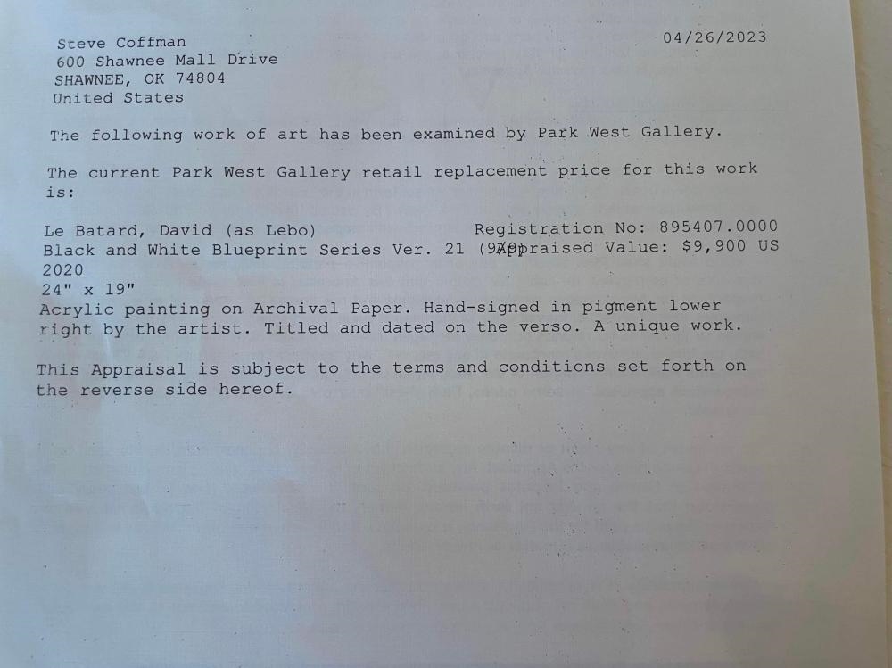David Lebo LeBatard | Original painting Black and White Blueprint ...