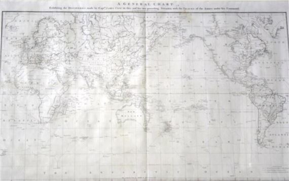 James Cook | Map: A Genuine Chart Exhibiting the Discoveries | MutualArt