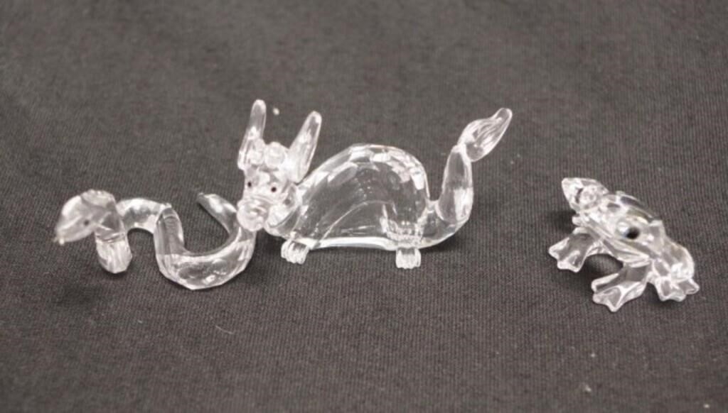 Swarovski | Three Swarovski crystal reptiles | MutualArt