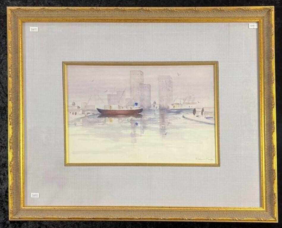 Eleanor Pugh | Cargo Ship in The Harbour | MutualArt