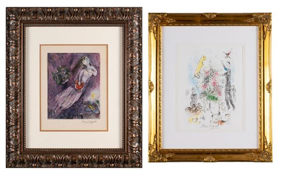 Marc Chagall | A print of Lilac, and a print of Le Filigrane Violet ...
