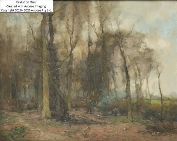 Harry Mitton Wilson | Winter Woodland with Woodcutters | MutualArt