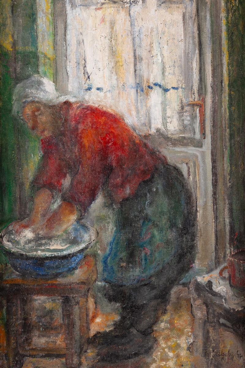 Július Jakoby | PRÁČKA/PRI PÍLENÍ DREVA (1937) | MutualArt