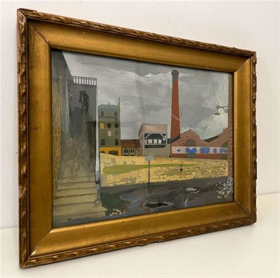 Charles Sheeler | INDUSTRIAL LANDSCAPE WITH A FIGURE (1931) | MutualArt