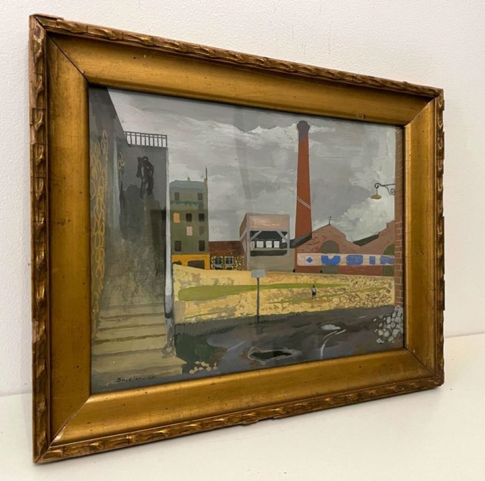 Charles Sheeler | INDUSTRIAL LANDSCAPE WITH A FIGURE (1931) | MutualArt