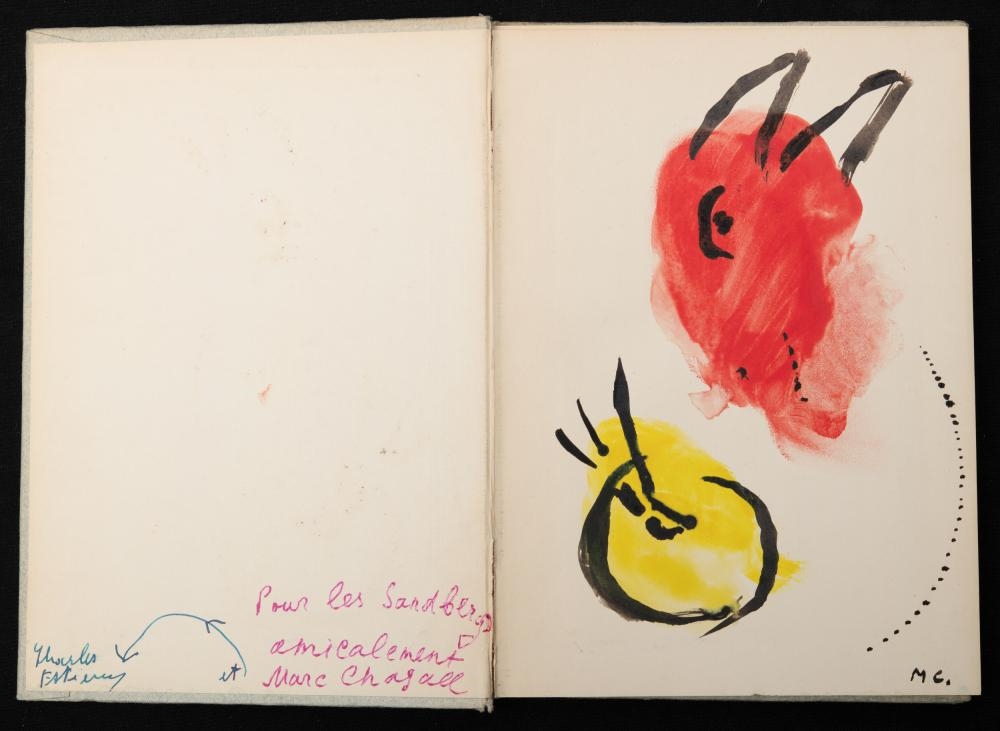 Marc Chagall | . Bouc-peintre en rouge et palette jaune [Goat-painter ...