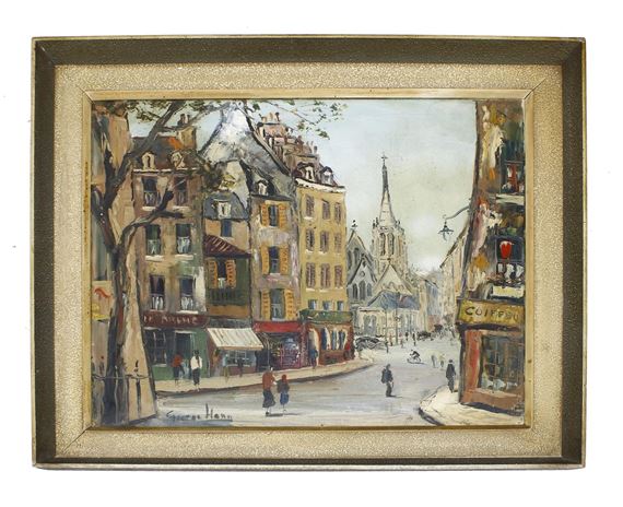 George Hann | Parisian street scene with figures | MutualArt