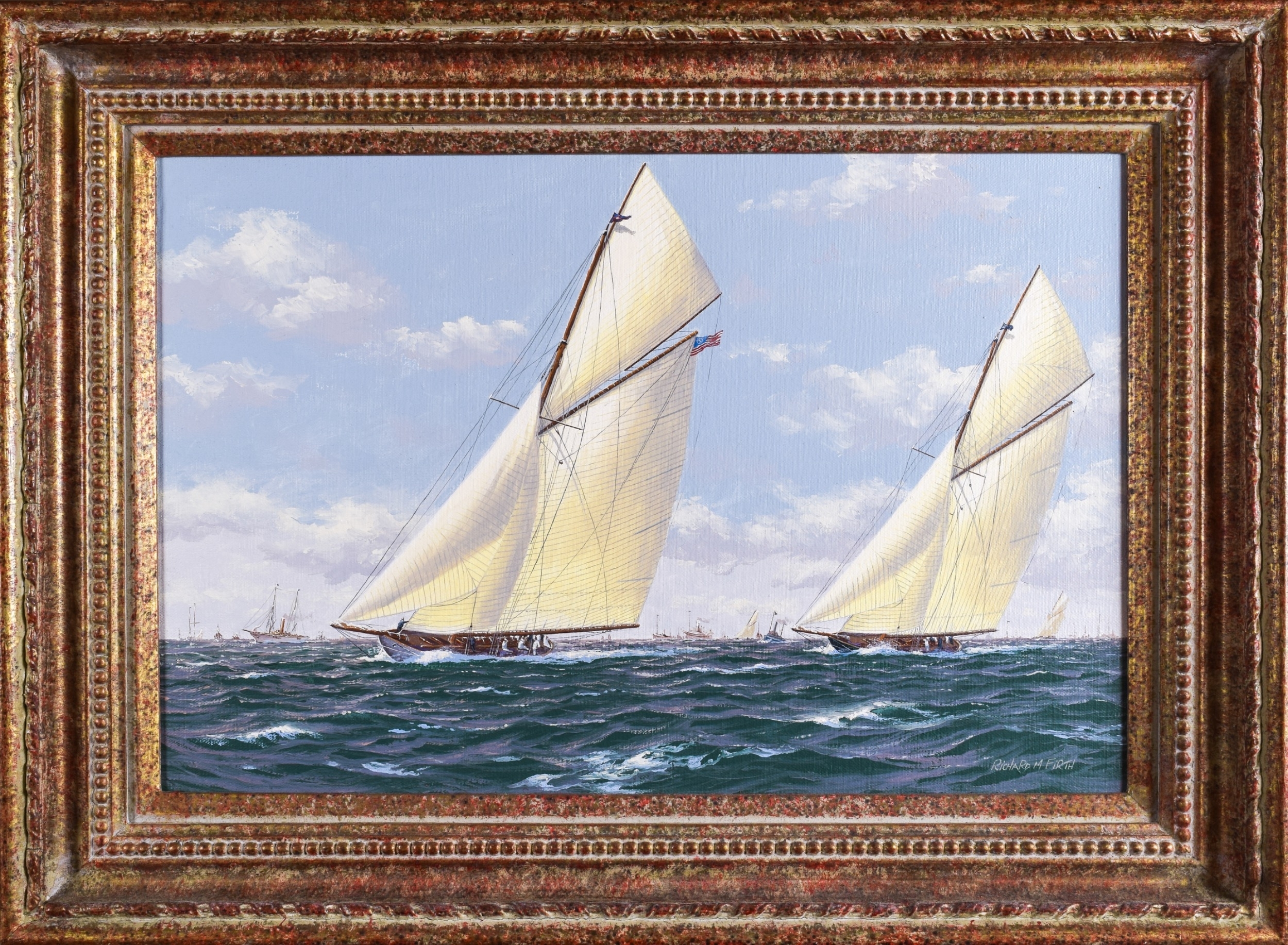 Richard M. Firth | Columbia and Shamrock off Rhode Island (1899 ...