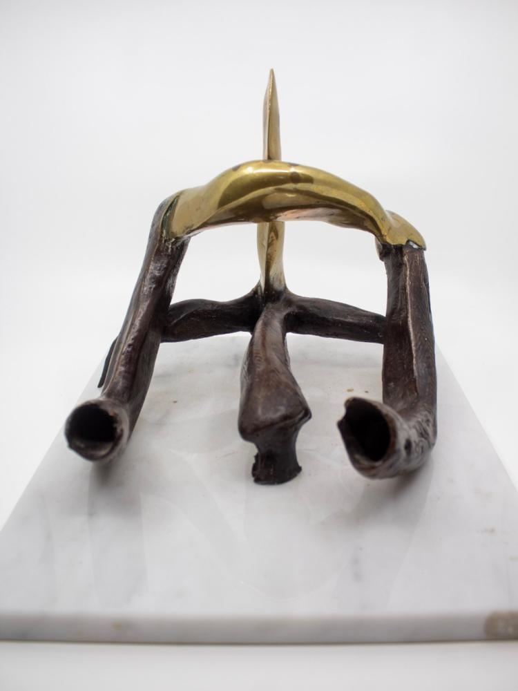 Eli Ilan | A Brutalist patinated and polished Confrontation bronze ...